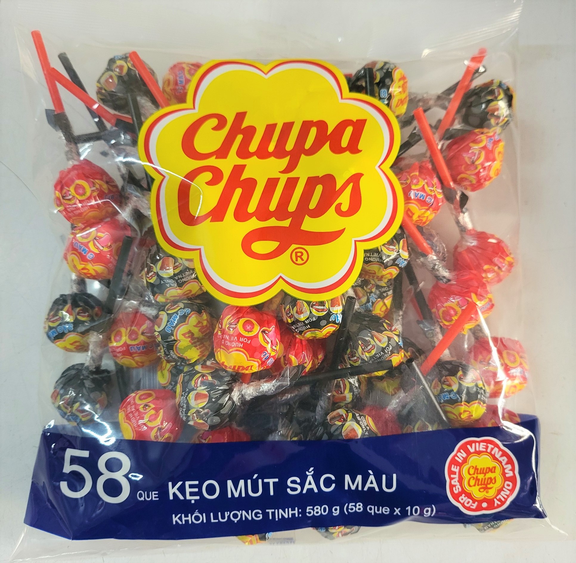 [Túi 58 que] KẸO MÚT SẮC MÀU (HƯƠNG DÂU, COLA) [VN] CHUPA CHUPS Mixed ...
