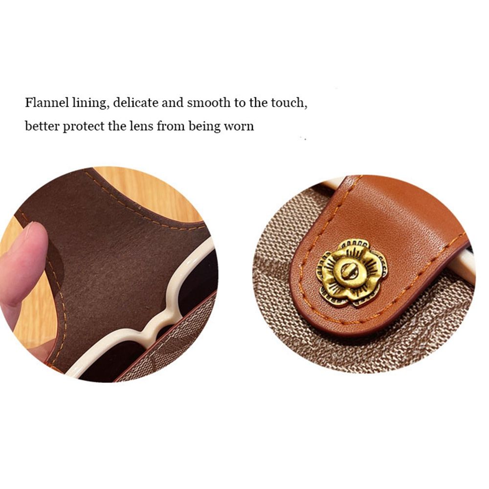 DFCV แบบพกพาผู้หญิงแว่นตาฮาร์ดกล่องแว่นตากระเป๋า Camellia กับพวงกุญแจ ...