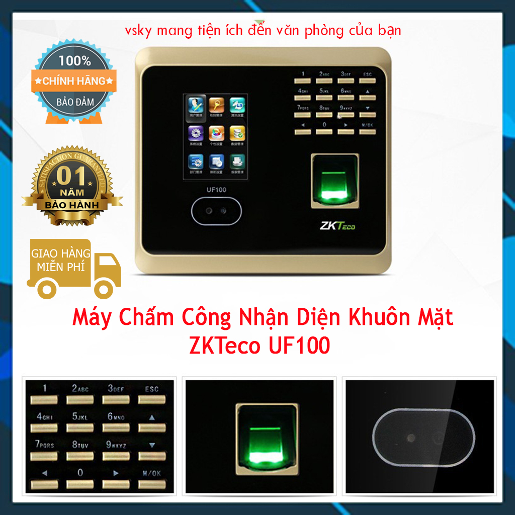 Máy Chấm Công ZKTeco UF100, Ban May Cham Cong, Kiểm Soát Ra Vào Bằng Thẻ, Máy Dập Thẻ Chấm Công ...