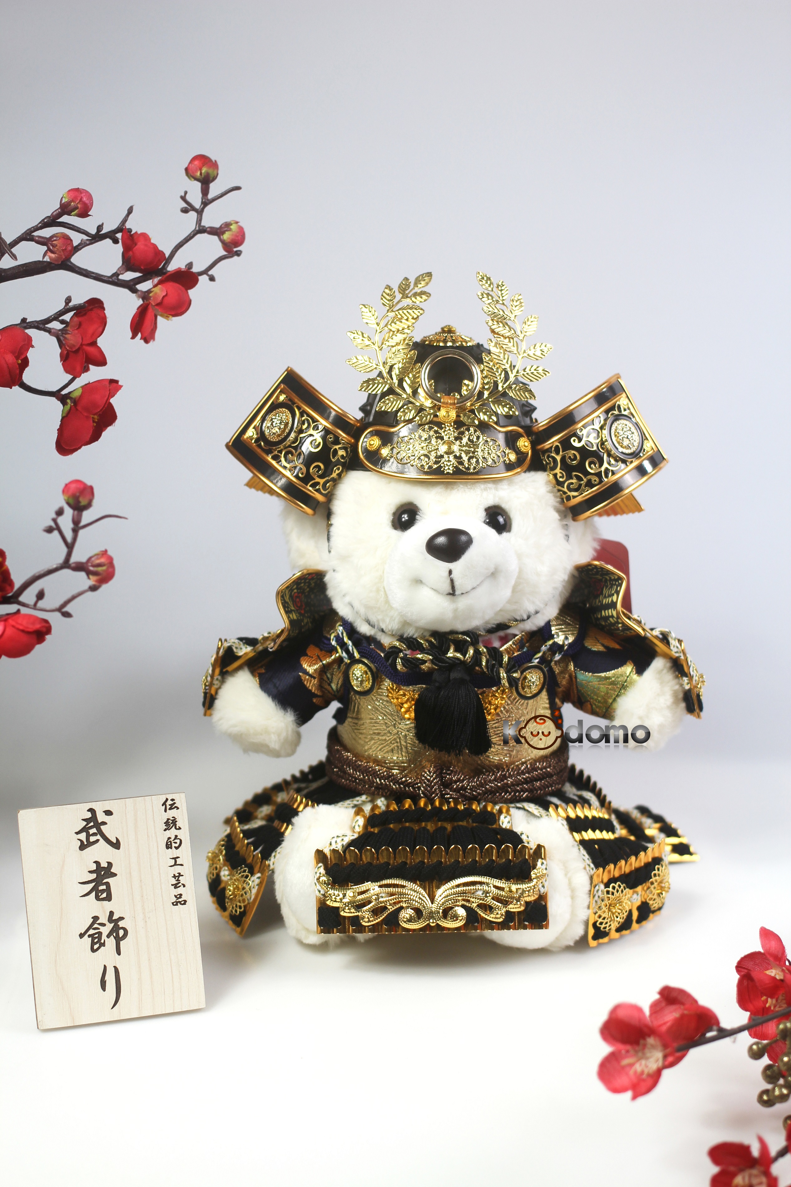 gấu bông samurai . Dáng ngồi. Gấu bông trang trí phòng khách . GB.trắng ...