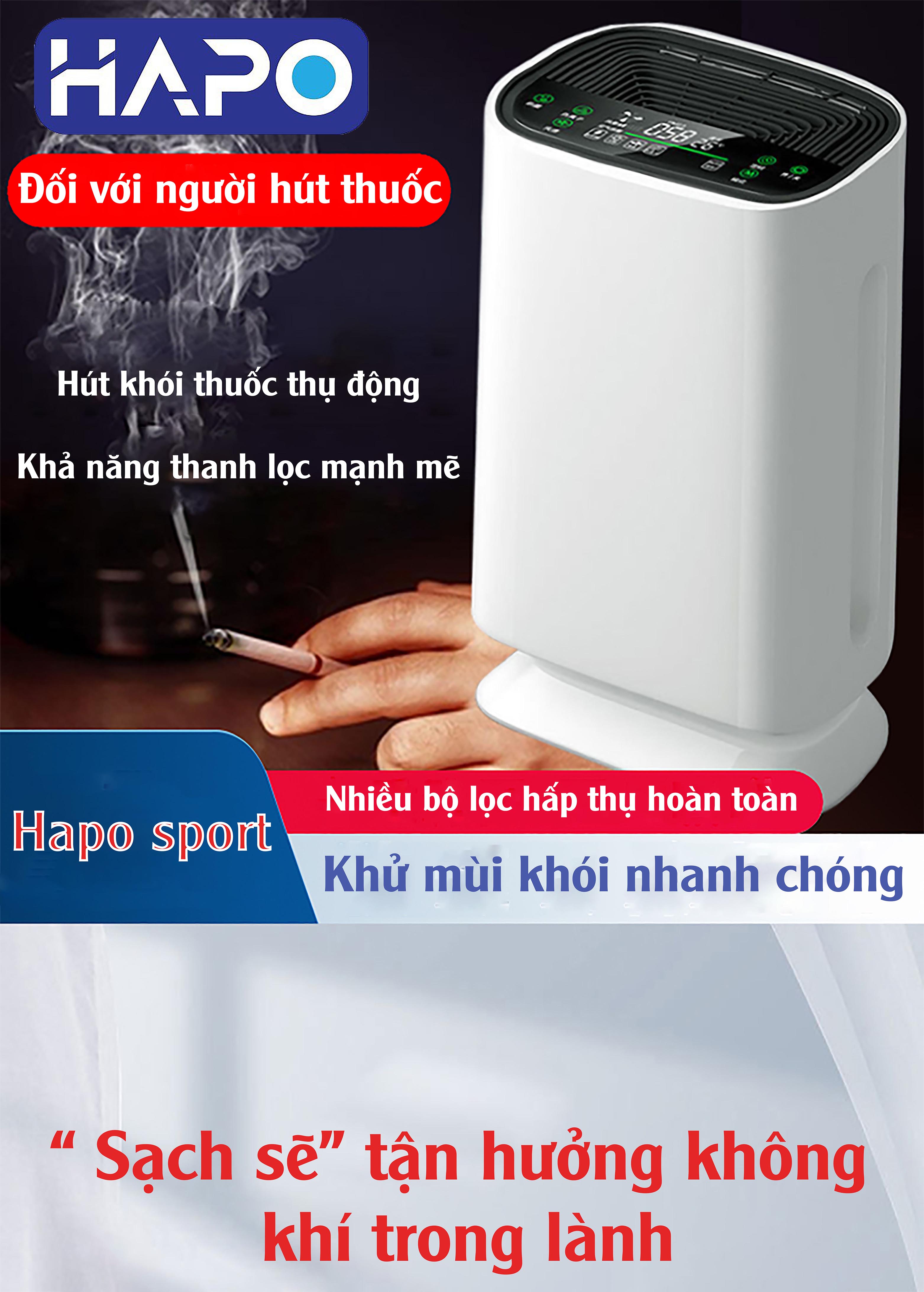 Máy Lọc Không Khí HAPO HP70 Ion Âm Loại Bỏ Bụi Mịn Đo Chất Lượng Không Khí PM2.5 Tia UV Loại Bỏ ...