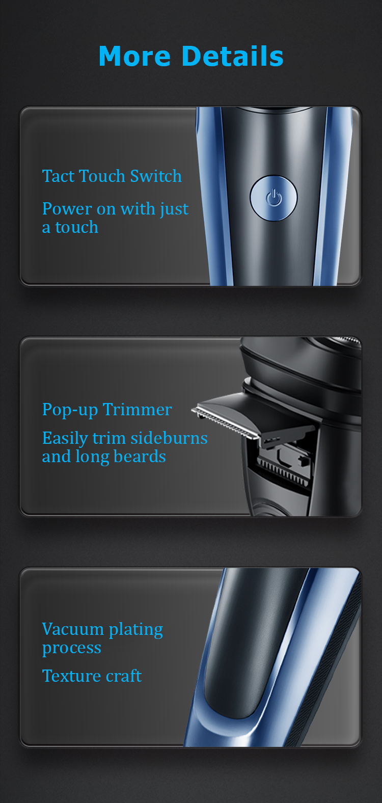 Máy cạo râu nam Flyco Poree Máy cạo râu điện ,Có thể sạc lại,IPX7 không thấm nước cho cạo ướt và ...